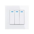 Glass Panel 1/2/3/4 Gang 1 Way Reset Pulse Switch Momentary Contact ...