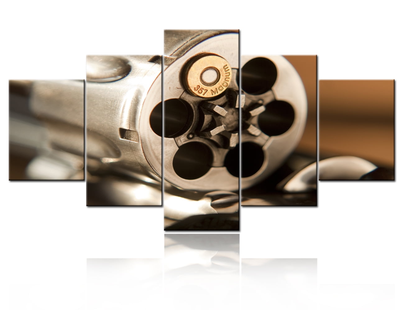 TISHIRON 5PCS Framed Canvas Wall Art Set,60"x32" 357 Magnum Revolver ...
