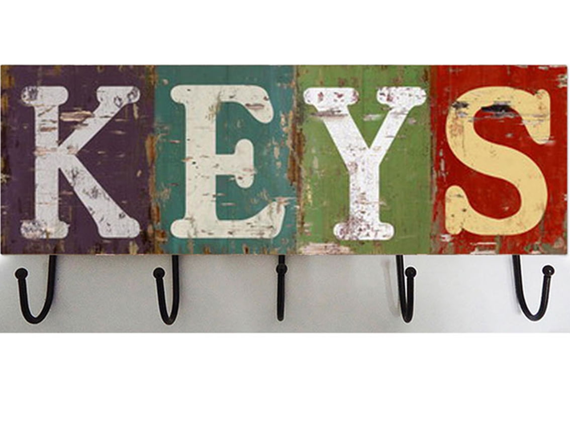 "Keys Hook " Wooden Sign - Walmart.com