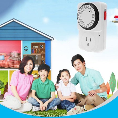24 Hour Mechanical Electrical Plug Program Timer Power Switch Energy ...