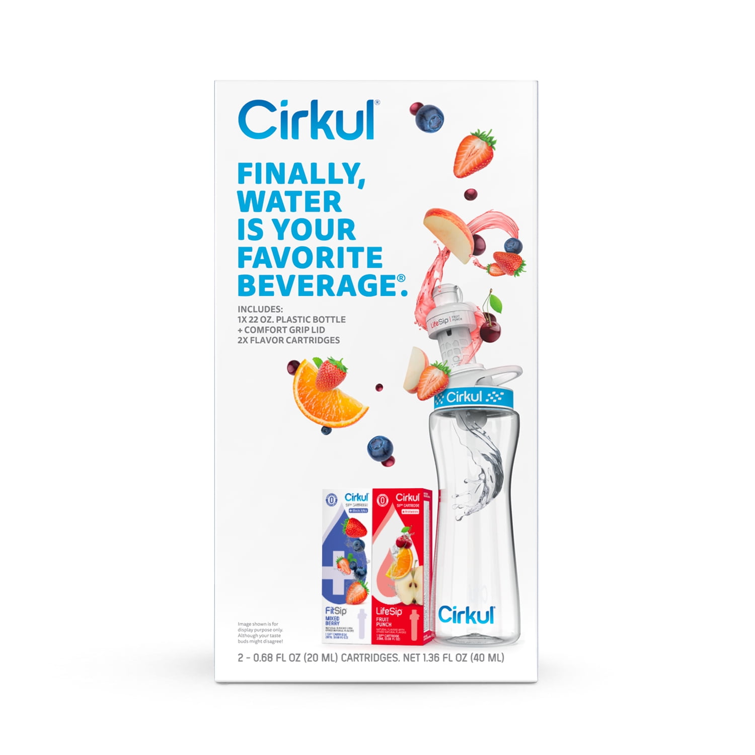 Cirkul 22 oz Water Bottle Starter Kit with Flavors - Fruit Punch ...