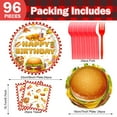 JESTAR 96 Pcs Hamburger Fast Food Happy Birthday Party Supplies | BBQ ...