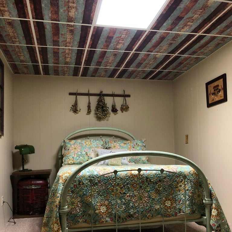 Faux Wood Plank Ceiling Tiles | Shelly Lighting