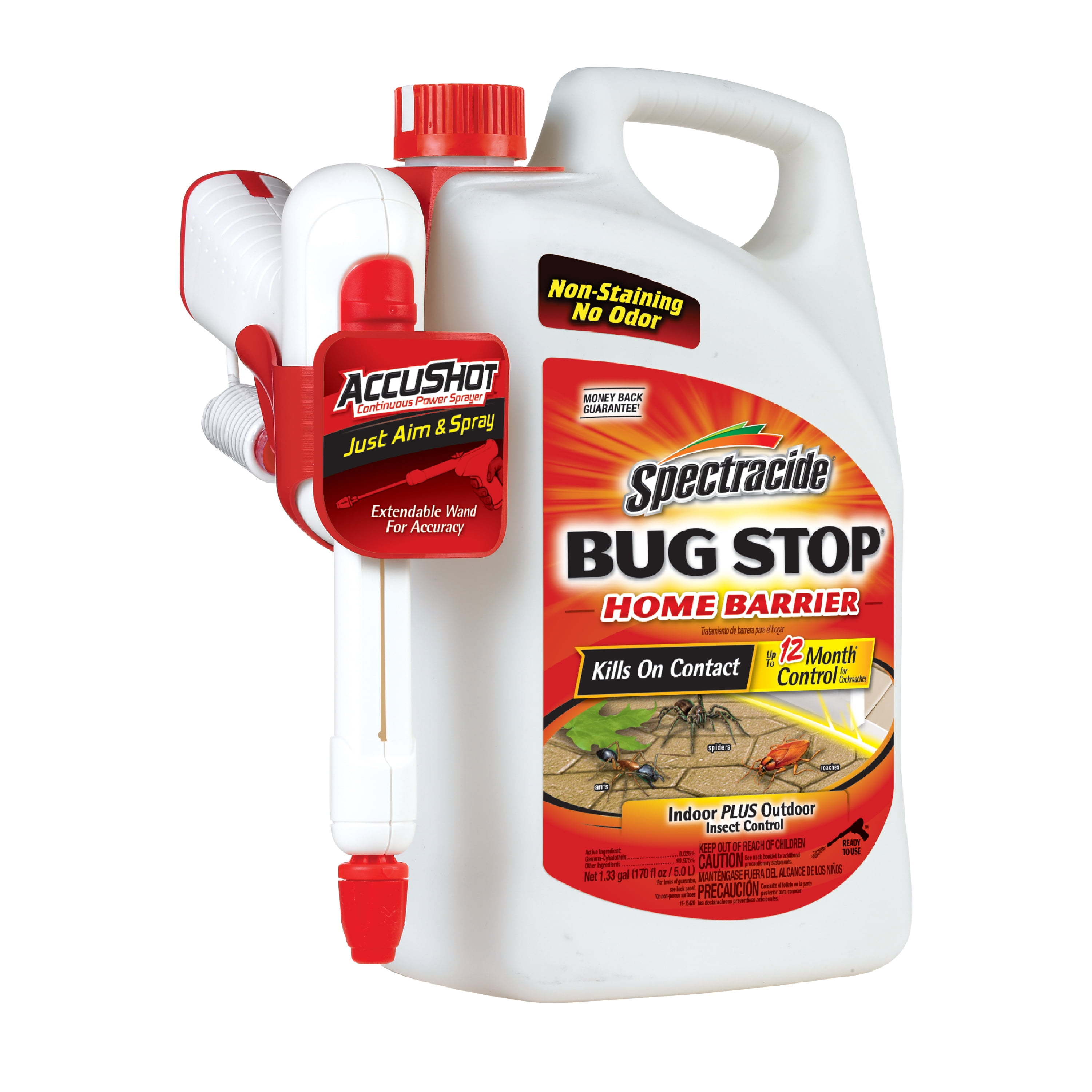 Spectracide Bug Stop Home Barrier, Accushot Sprayer, Insect Killer, 1. ...