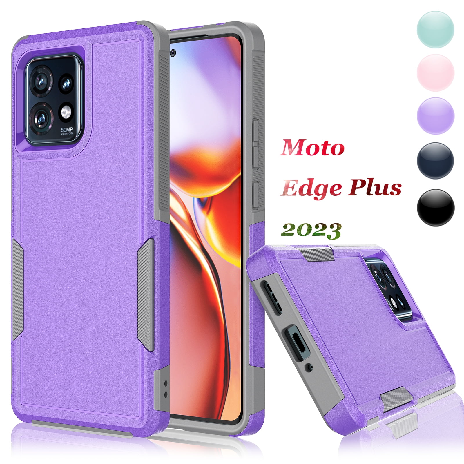 For Motorola Moto Edge Plus 2023 Case, 2 in 1 PC Phone Case for Moto Edge + 2023 Case, Njjex ...