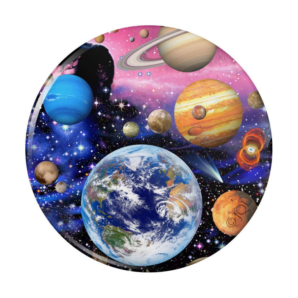 Planets Solar System Earth Nebula Pinback Button Pin - Walmart.com