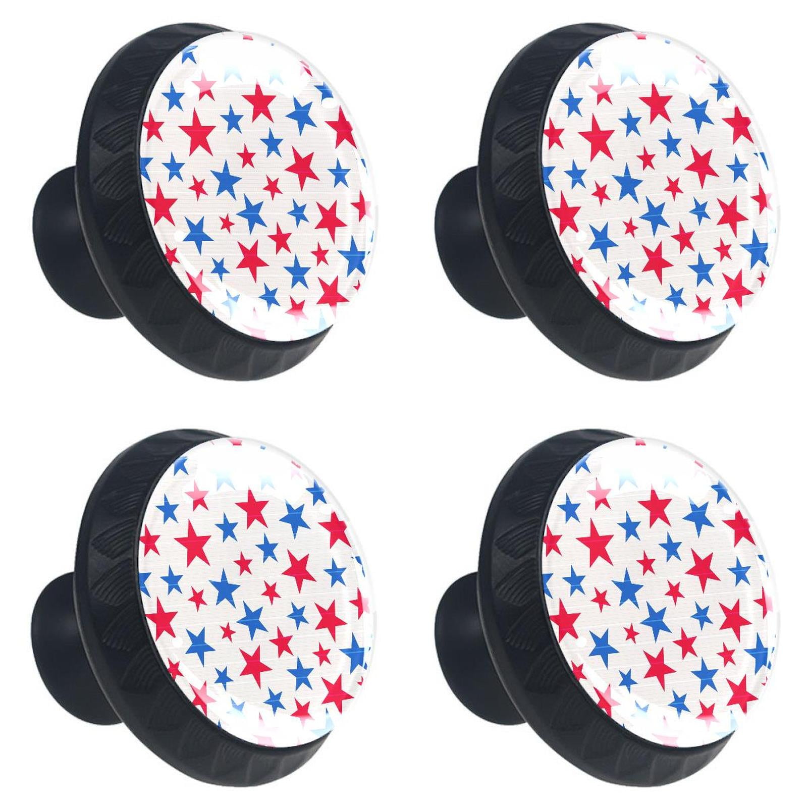 4 Pcs Blue Red Five-pointed Star Knobs for Kitchen Cabinet Cupboard ...