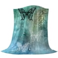 Black White Butterfly Fleece Throw Blanket Vintage Turquoise Sea Water ...