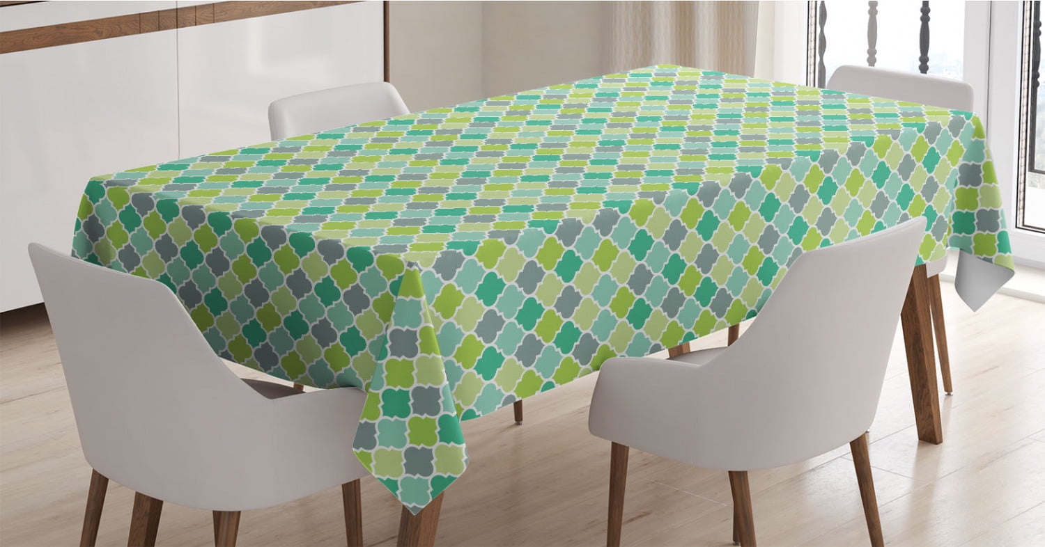 Teal Tablecloth, Traditional Moroccan Cultural Pattern Trellis ...