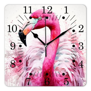 FLAMINGO Wall Clock pink flamingos kitchen decor gift - Walmart.com