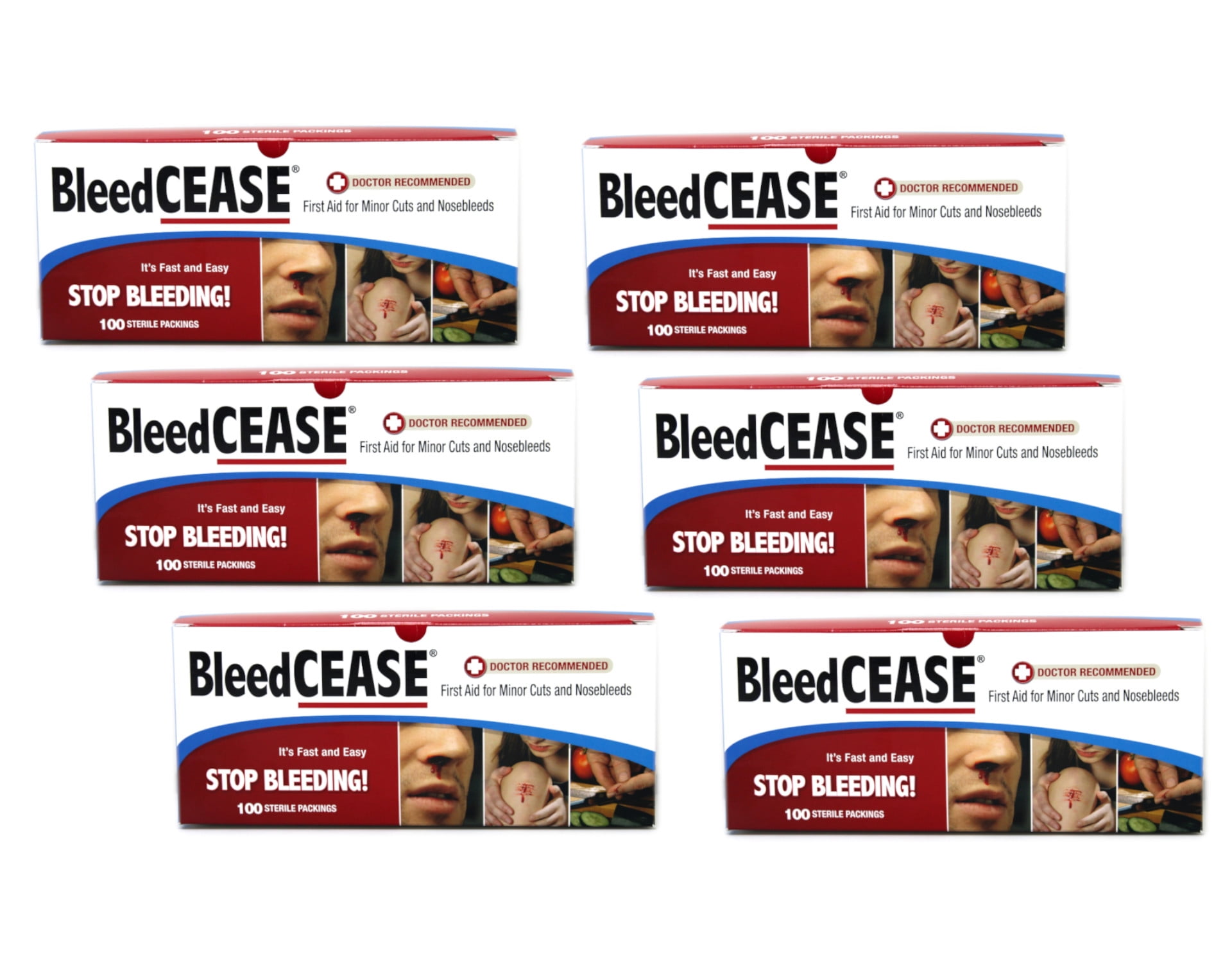 BleedCEASE First Aid For Minor Cuts & Nosebleeds, 100 Sterile Packings ...