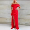 Arlun Women's Elegant off Shoulder High Split Bodycon Evening Wedding ...