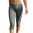 Capri Pants for Women Classic Plaid Printed Lace Trim Leggings Skinny ...