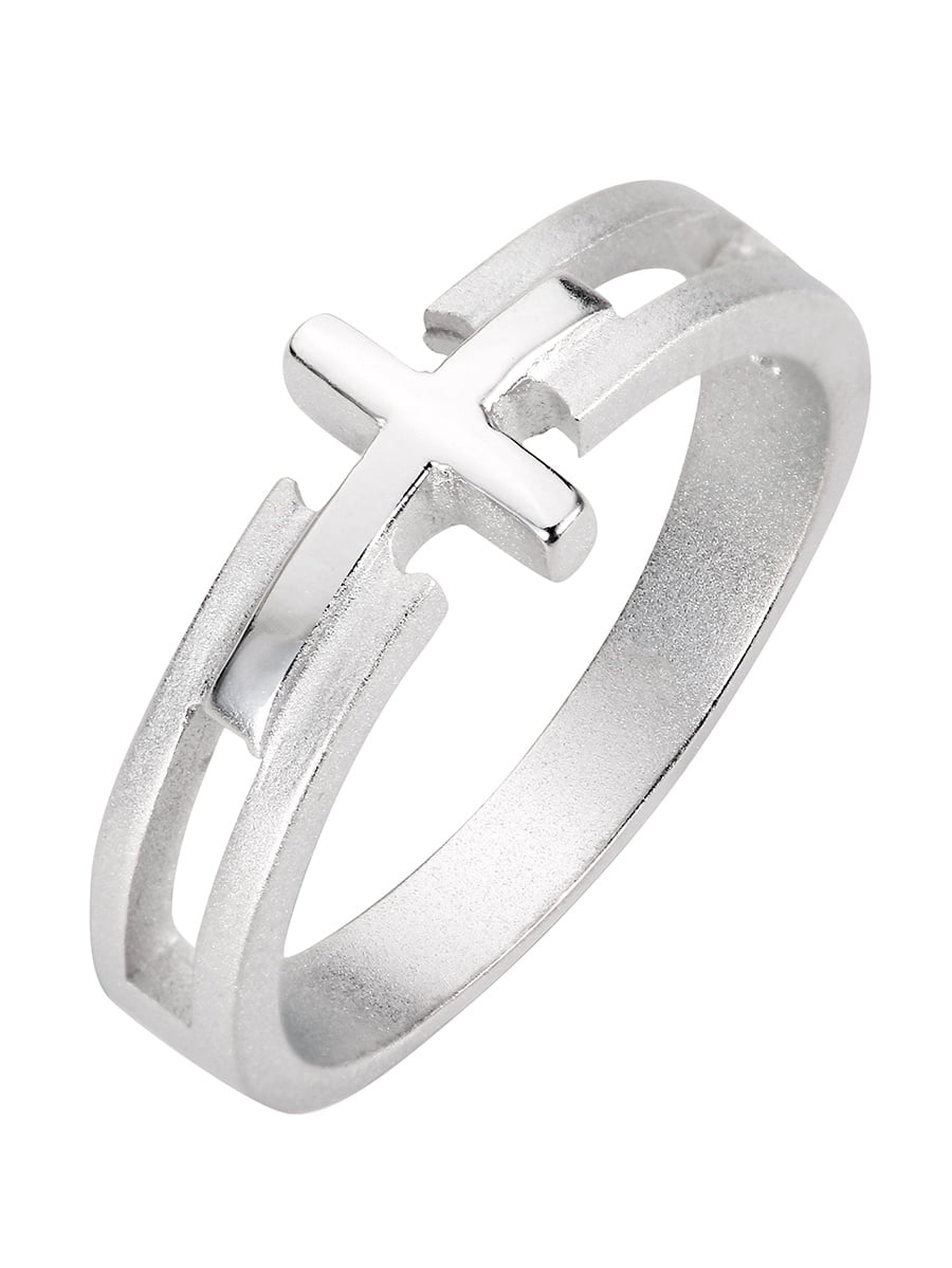 Sterling Silver Salvation Sideway Cross Ring Size 10 - Walmart.com