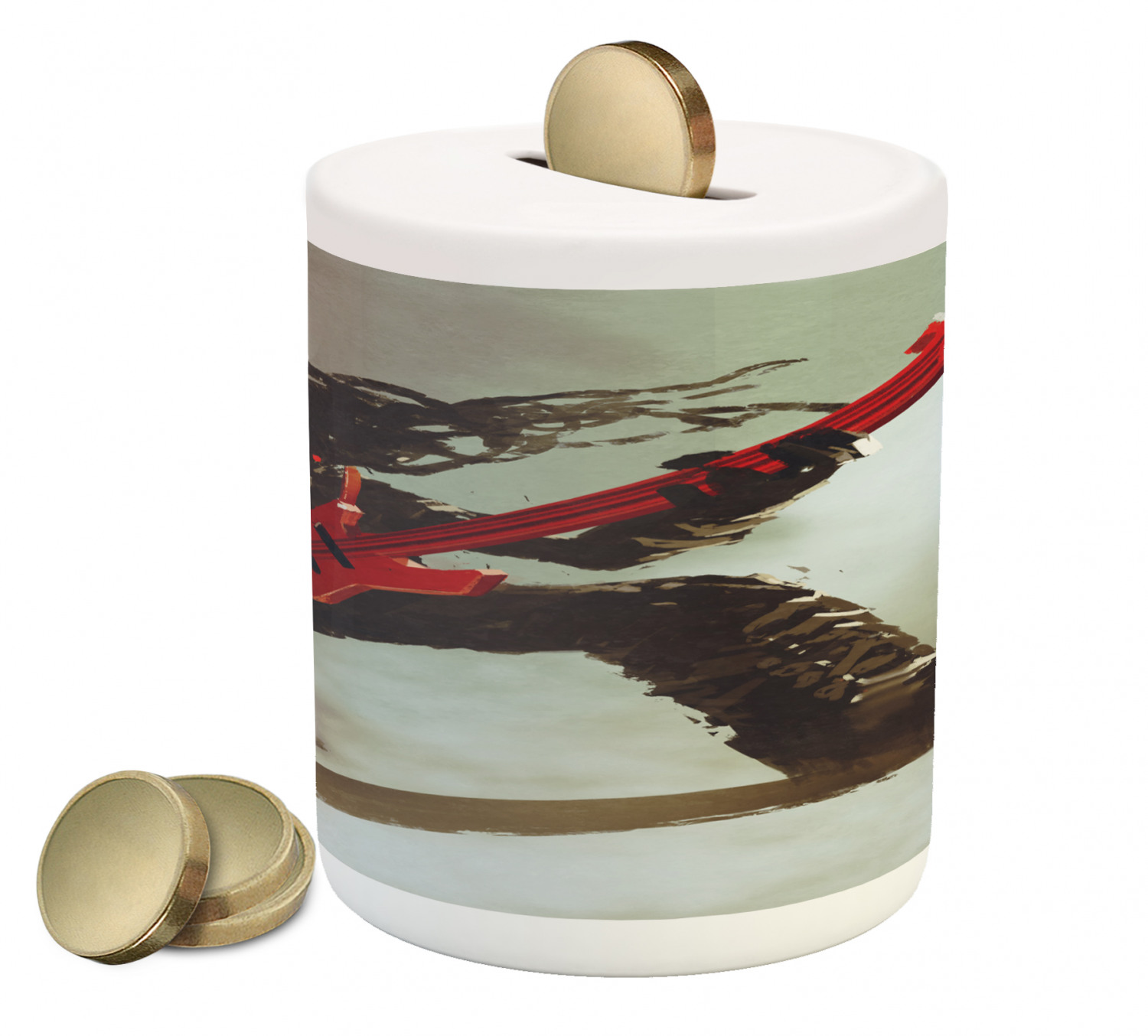 Fantasy Piggy Bank, Rocker Guitarist Playing Bass Headbanging Hipster ...