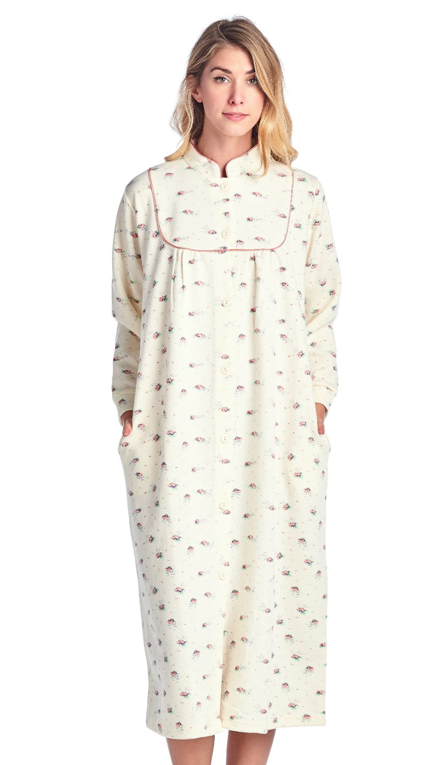 Casual Nights Women's Long Quilted Robe House Dress - Walmart.com