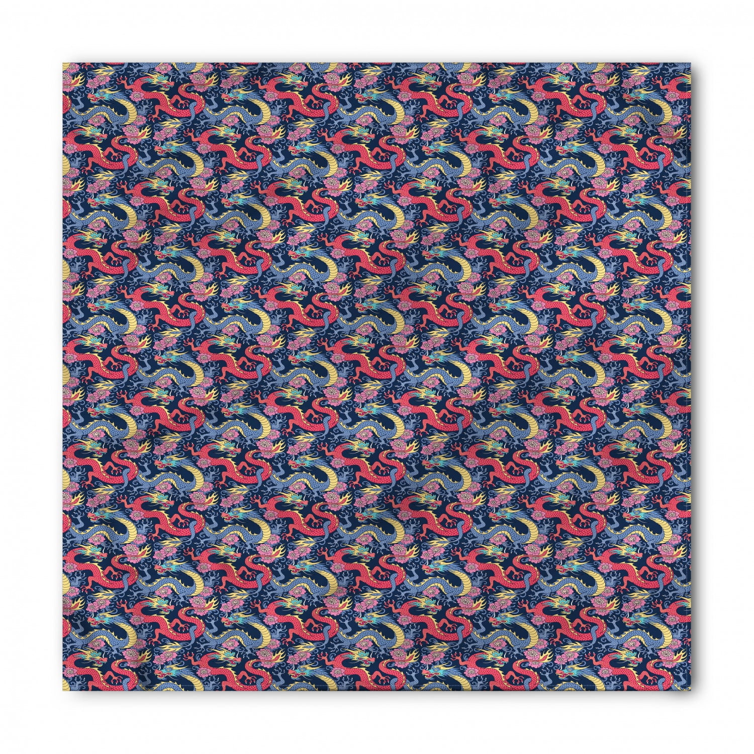 Dragon Bandana, Highly Ornamented Floral, Unisex Head and Neck Tie, by ...