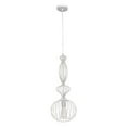 1 Light Pendant, Wire Frame-Finish:Matte White,Size:9"Lx9"Dx9"Wx26"H ...