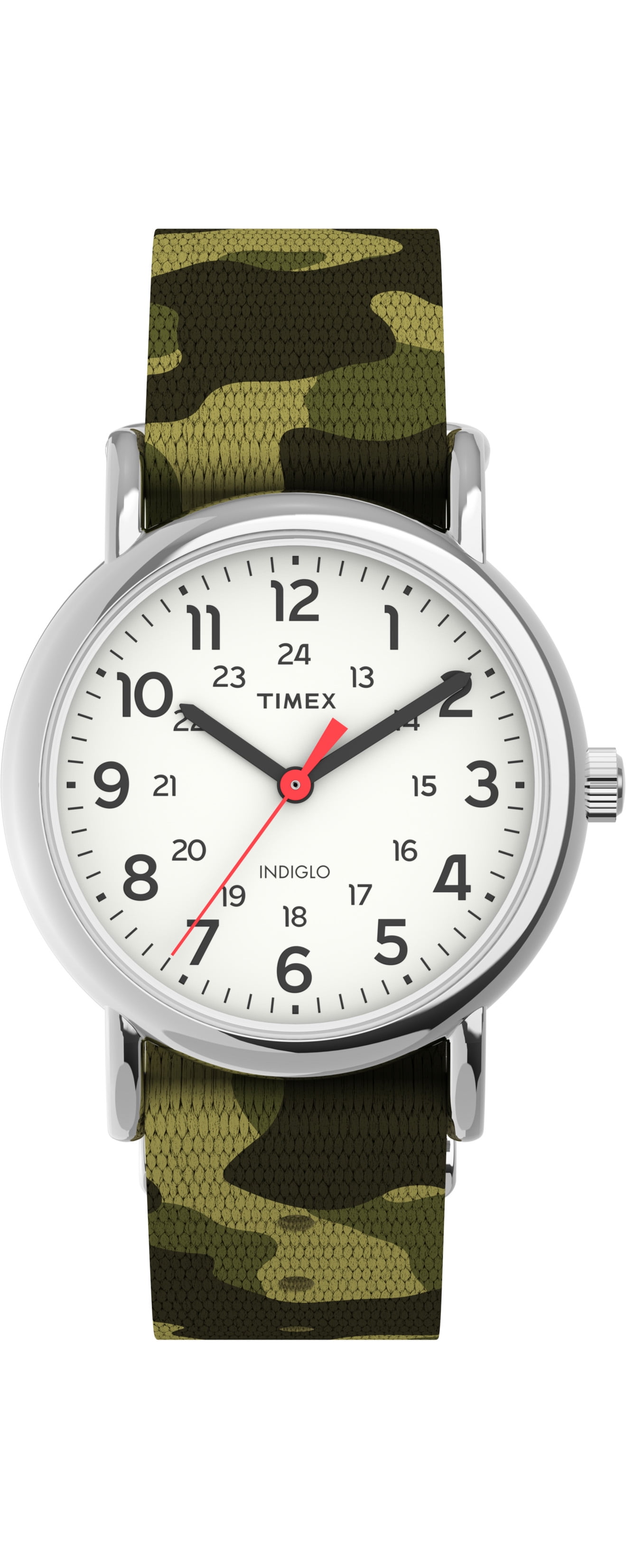 Timex Women's Weekender 31mm Watch - Silver-Tone Case Camo Fabric Strap ...