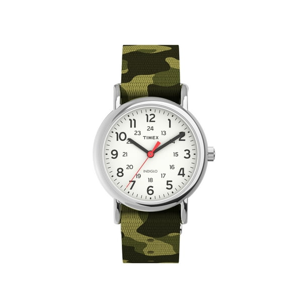 Timex Women's Weekender 31mm Watch - Silver-Tone Case Camo Fabric Strap ...
