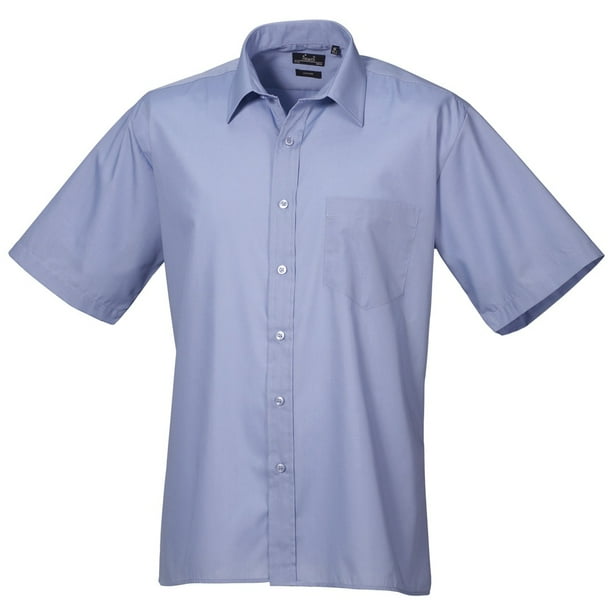 Premier Mens Short Sleeve Formal Poplin Plain Work Shirt - Walmart.ca
