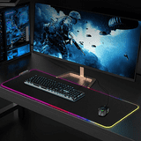 RGB Gaming Large Extended Soft Led Mouse Pad and Desk Pad with 14 ...