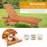 SalonMore 71 in Wood Lounge Bed Adjustable Backrest for Garden Lawn ...