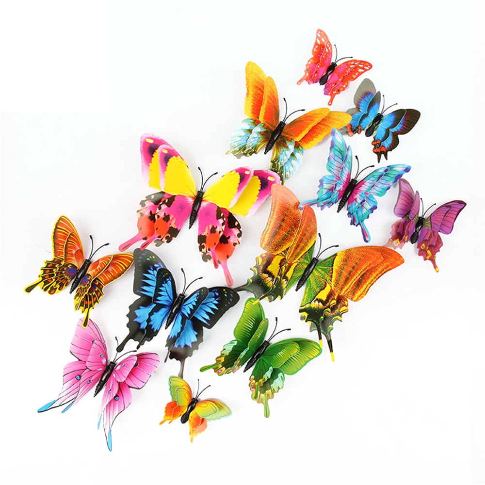 24 pieces Butterfly Wall Decorations, 3D butterfly stickers for party ...