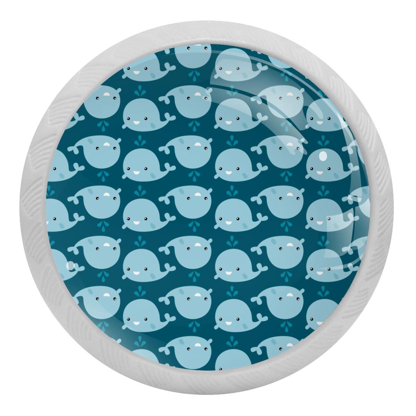 4PCS Round Whale Cabinet Fluorescence Knob Glowing in the Dark ...