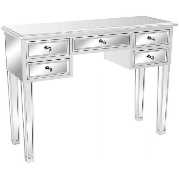 Tribesigns 43'' Modern Silver Mirrored Console Table with O-Base for ...