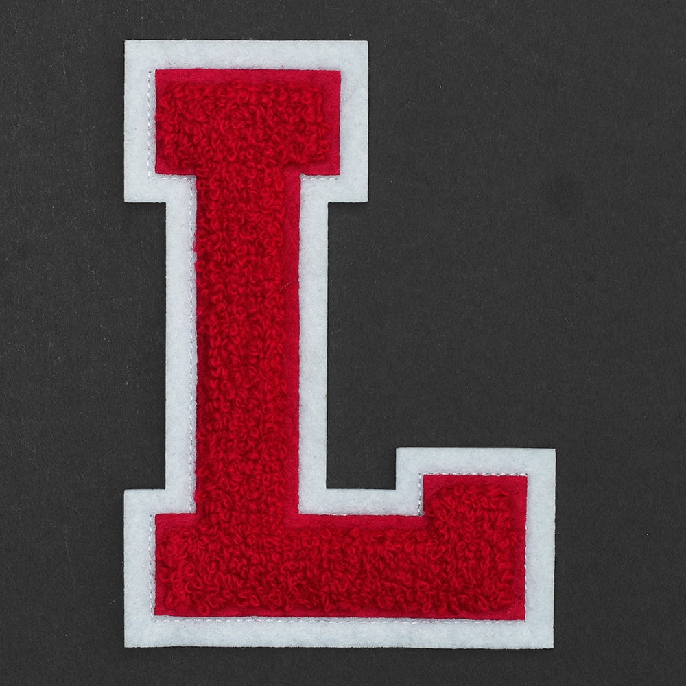 Chenille Stitch Varsity Iron-On Patch by pc, 4-1/2", Red/White, TR ...