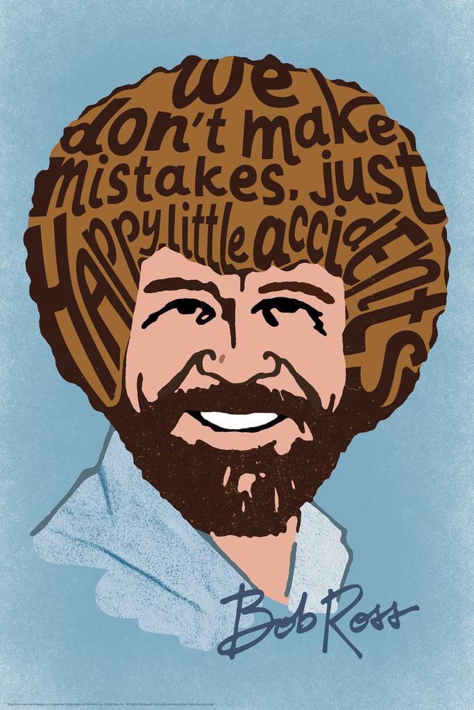 Bob Ross Happy Little Accidents Word Bob Ross Poster Bob Ross ...