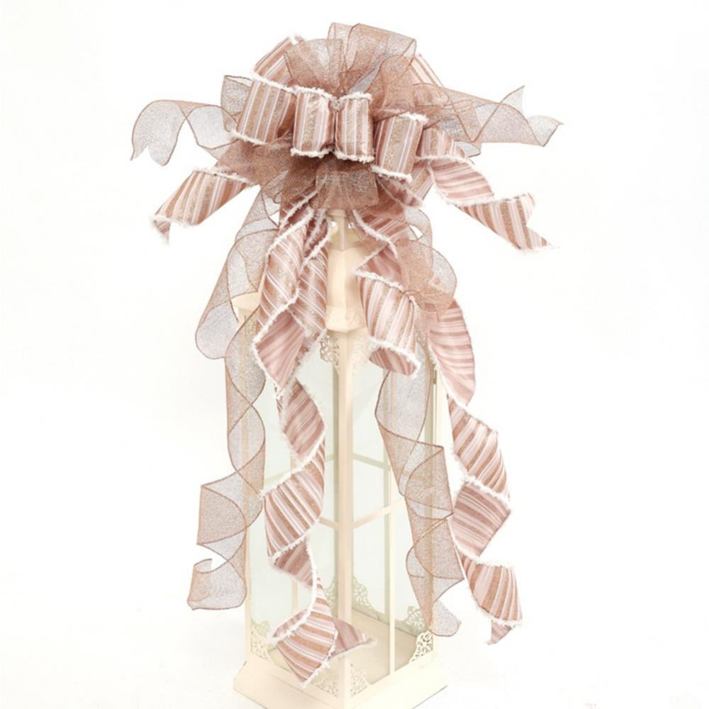 Christmas Tree Topper Bows Large Toppers Bow with Satin Mesh Streamer ...