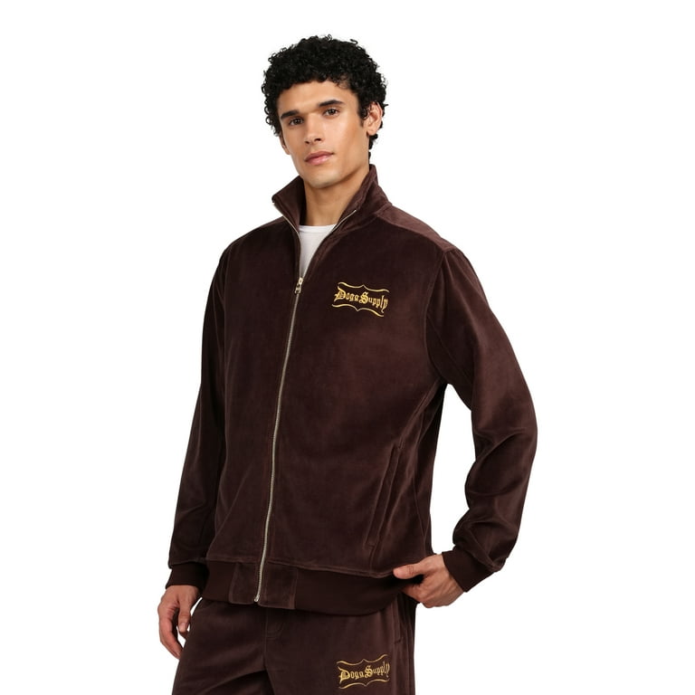Dogg Supply Men's & Big Men's Velour Jacket with Pockets Dogg Supply Men's & Big Men's Velour Jacket with Pockets