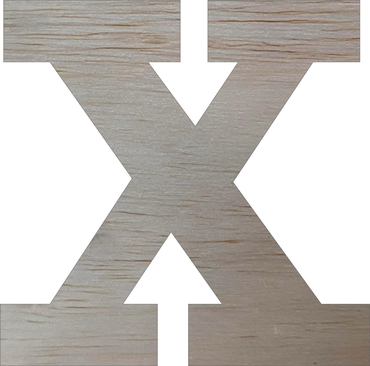 Wooden Block Letters, Unfinished 18'' Rockwell X, Craft - Walmart.com