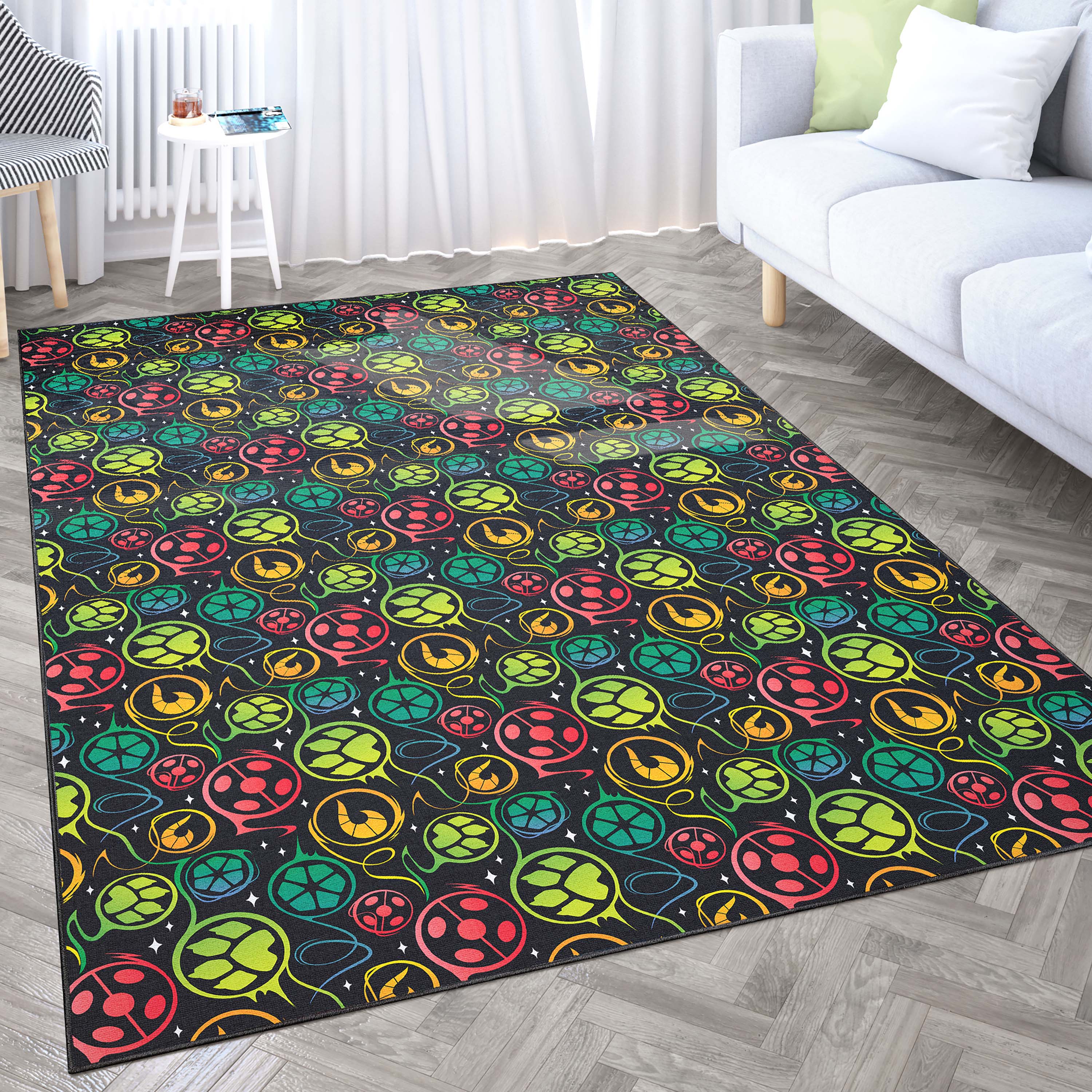 Miraculous Ladybug Repeat Badges Black 3'3" x 5' Black Area Rug by Well ...