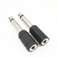 4PCS 3.5mm to 6.35mm Stereo Headphone Adaptor Connector Converter 6.3mm ...