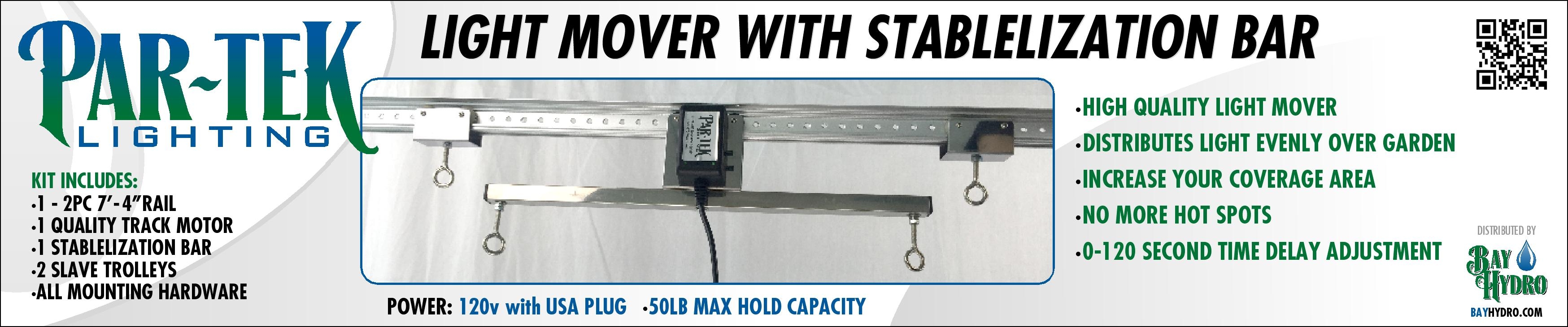 PAR-TEK LIGHTING Light Mover on Rail Spreads Light Over Gardens ...