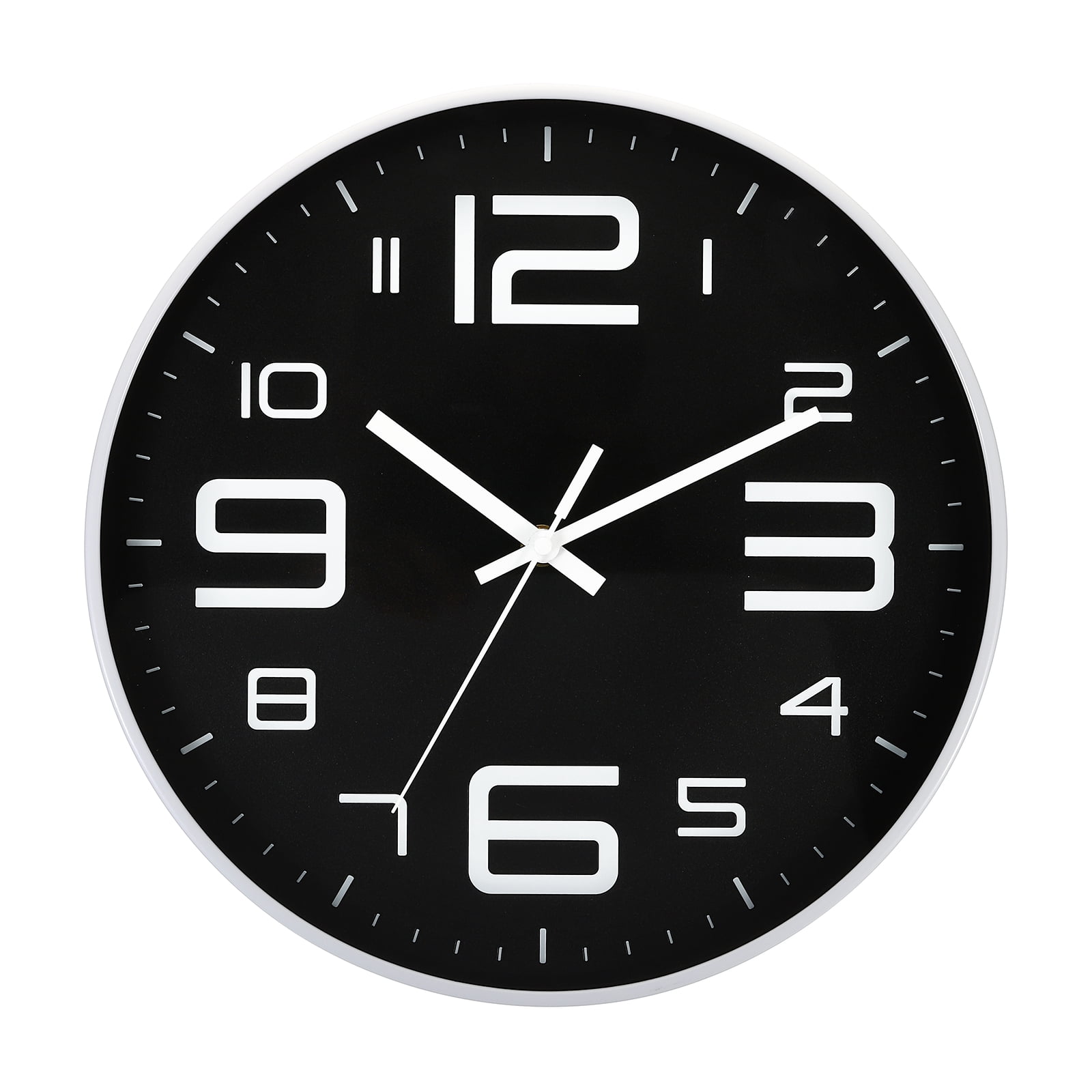 Uxcell 12" Wall Clock Battery Operated Silent Non Ticking 3D Numbers ...