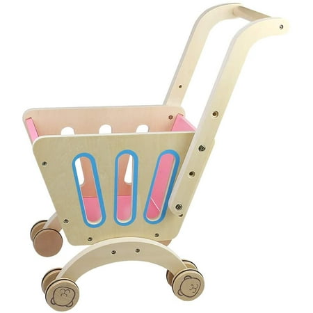 Kids Shopping Trolleys Wooden Toys Shopping Trolley Basket Prtend Role ...