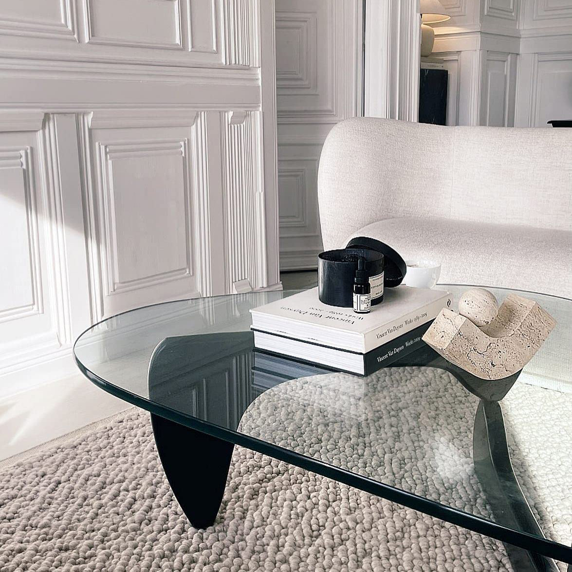 Buy Furgle 50 Triangle Glass Coffee Table with Wood Base for Living ...