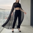 AWASD Women's Net Sleeveless Shawl Pure Color Capelets for Evening ...