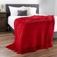 Lavish Home Chenille Throw Blanket 60x70 Vineyard Red Ultra-Soft Plush ...