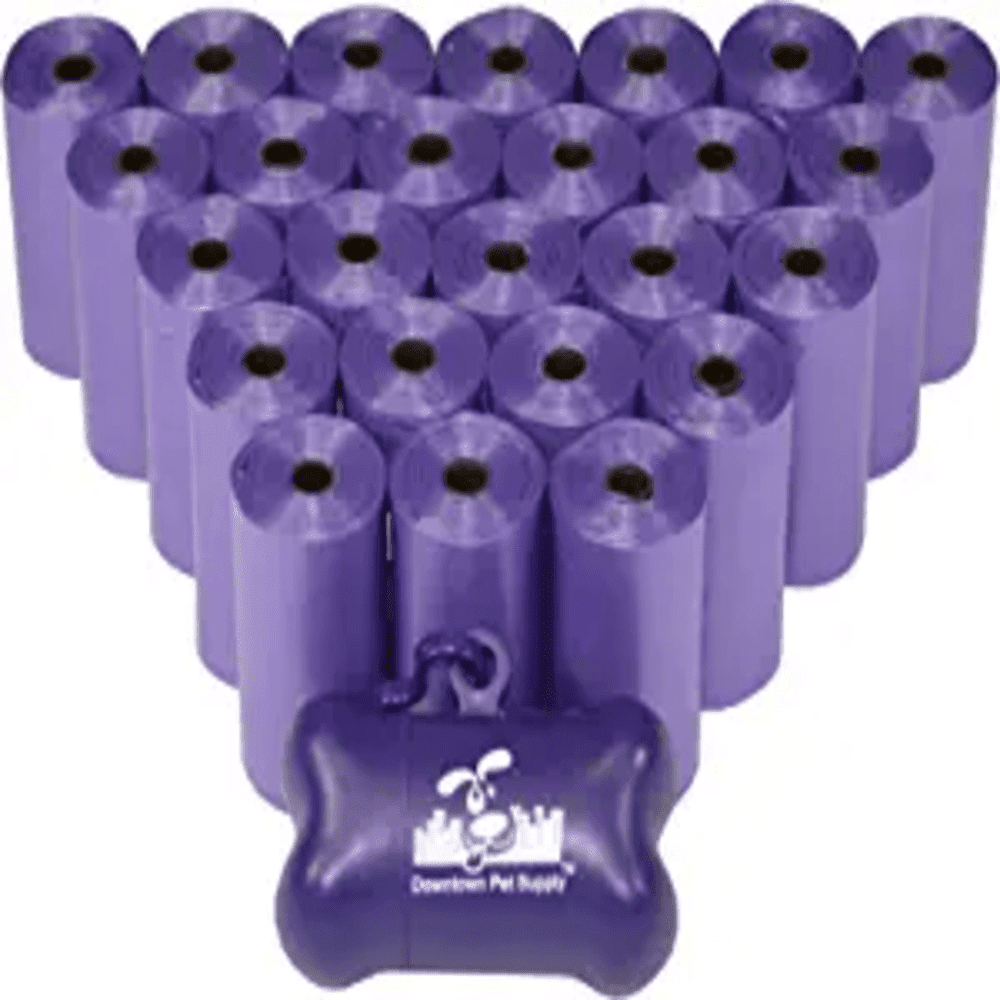 Downtown Pet Supply Dog Poop Bags with Free Poop Bag Holder, Purple ...