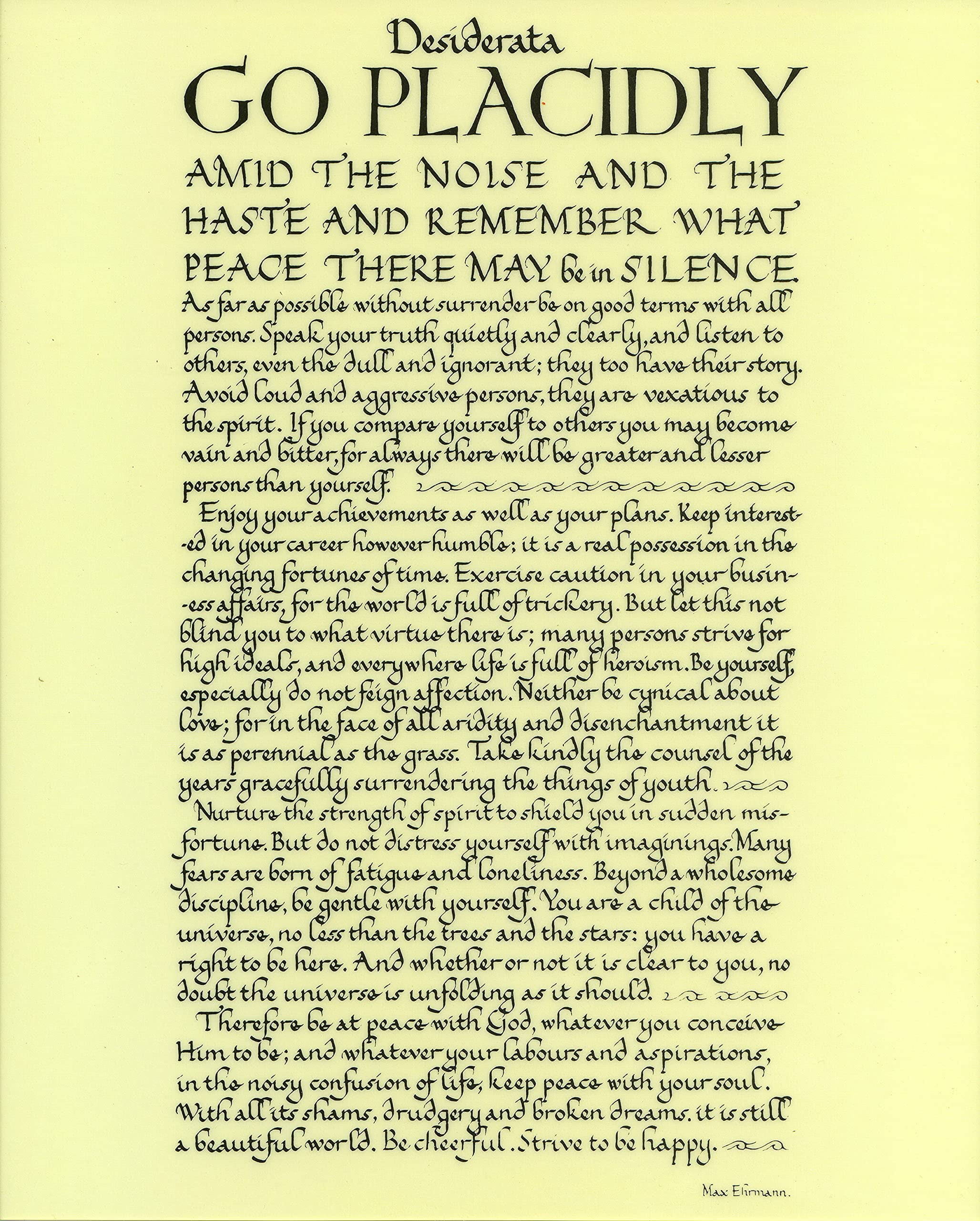 Catholic print picture - Go Placidly - 8" x 10" ready to be framed ...