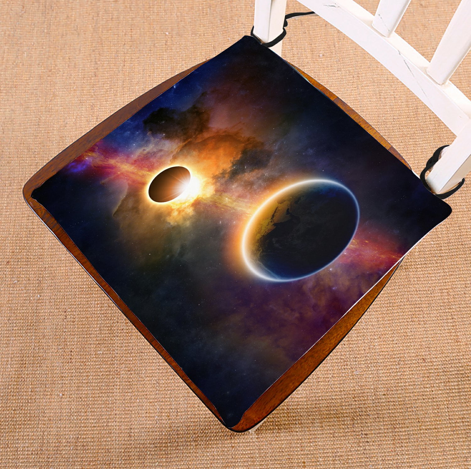 PHFZK Universe Space Chair Pad, Glowing Planet Earth Nebula and Stars ...