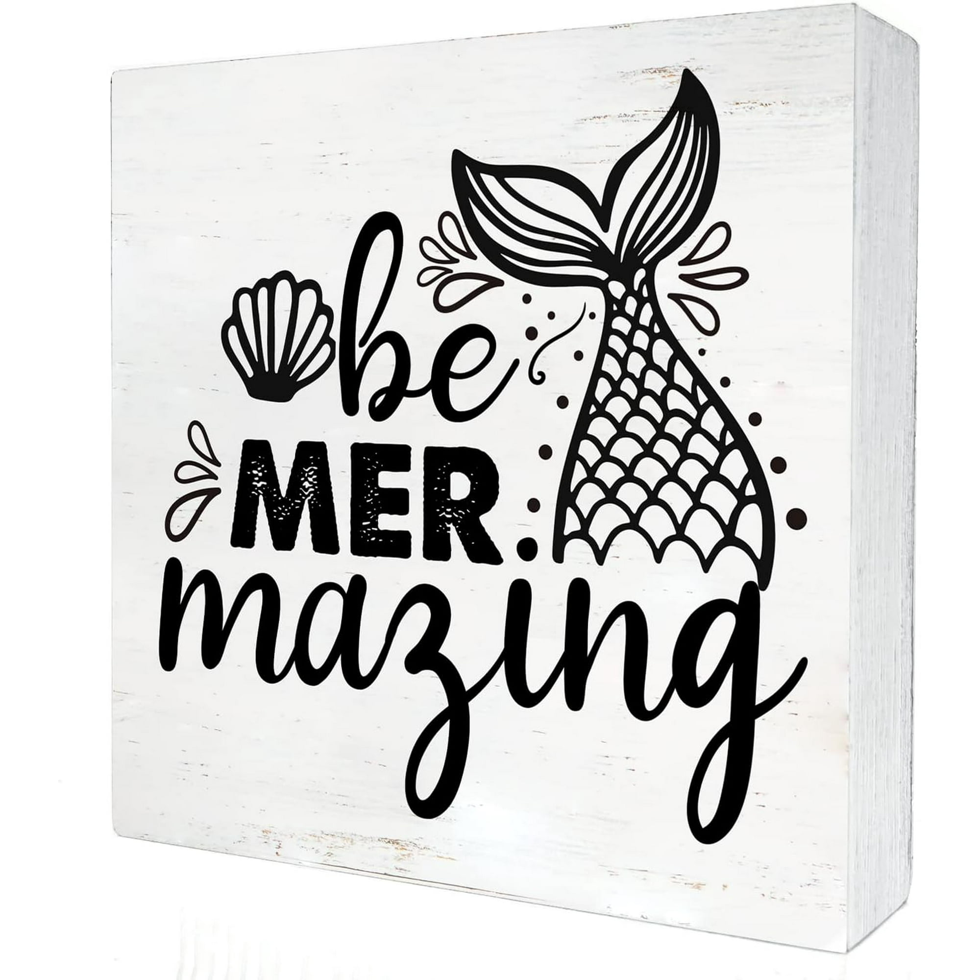 Click here for Wipblak Be Mermazing Mermaid Wood Box Sign Home De... prices