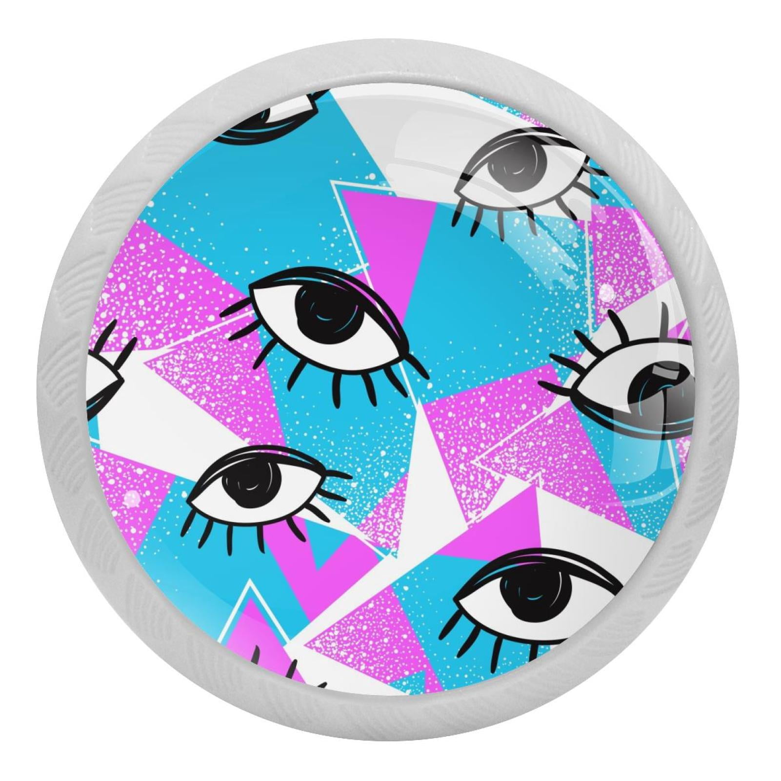 4PCS Round All Seeing Eye Symbol Cabinet Fluorescence Knob Glowing in ...