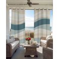 Abstract Wave Effect Blackout Curtains 2 Panels, Watercolor Blue Stripe ...