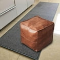 PU Leather Pouf Cover Hassock Storage Ottoman Cushion Foot Rest Cover ...